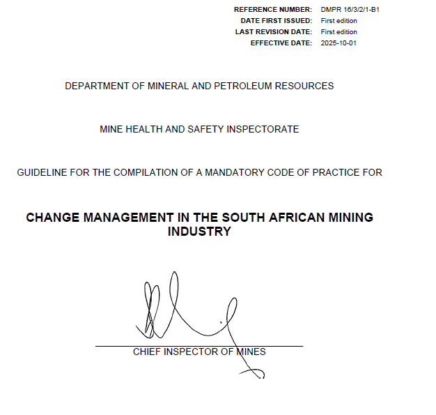 Guideline for a Mandatory Code of Practice > Change Management in the ...